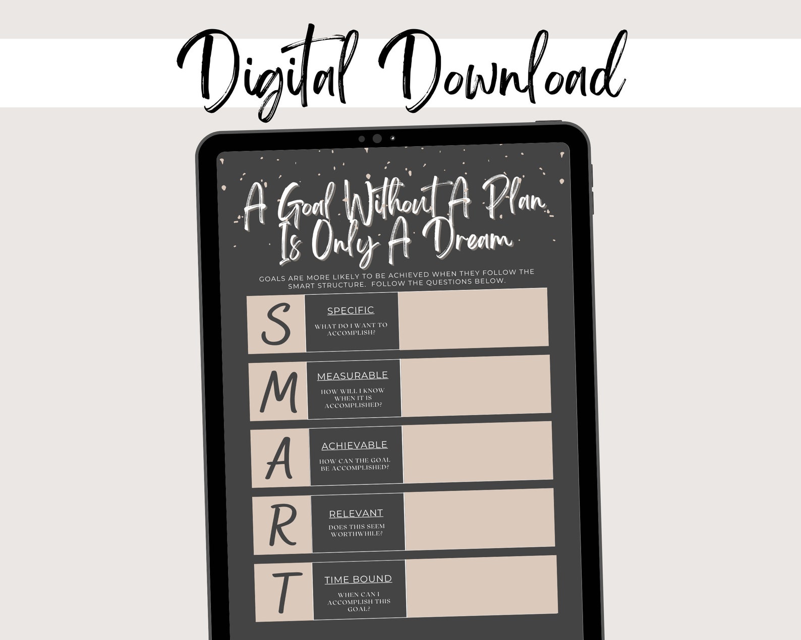 2023 Goal Planner Printable Goal Template S.M.A.R.T. Goal - Etsy