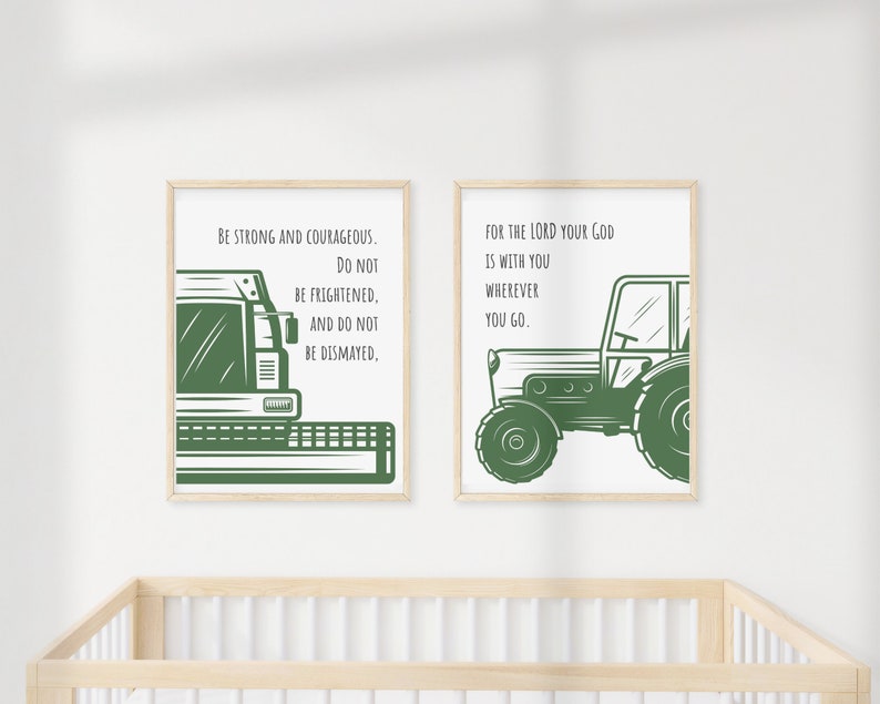 Farm Boy Room Prints | Set of 2 Boys Nursery | Tractor Nursery Decor ...