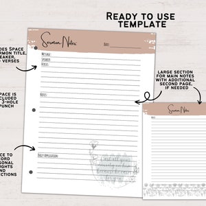 Sermon Church Notes Printable | Bible Study Notes | Church Printable ...