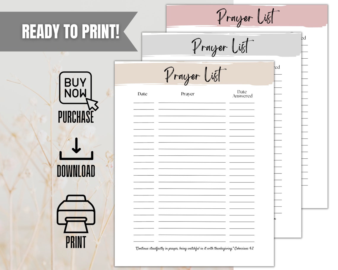 Prayer List Digital Printable Goodnotes Prayer List Goodnotes Prayer ...