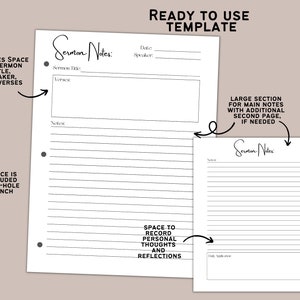 Sermon Church Notes Printable | Digital Download | Bible Study Notes ...