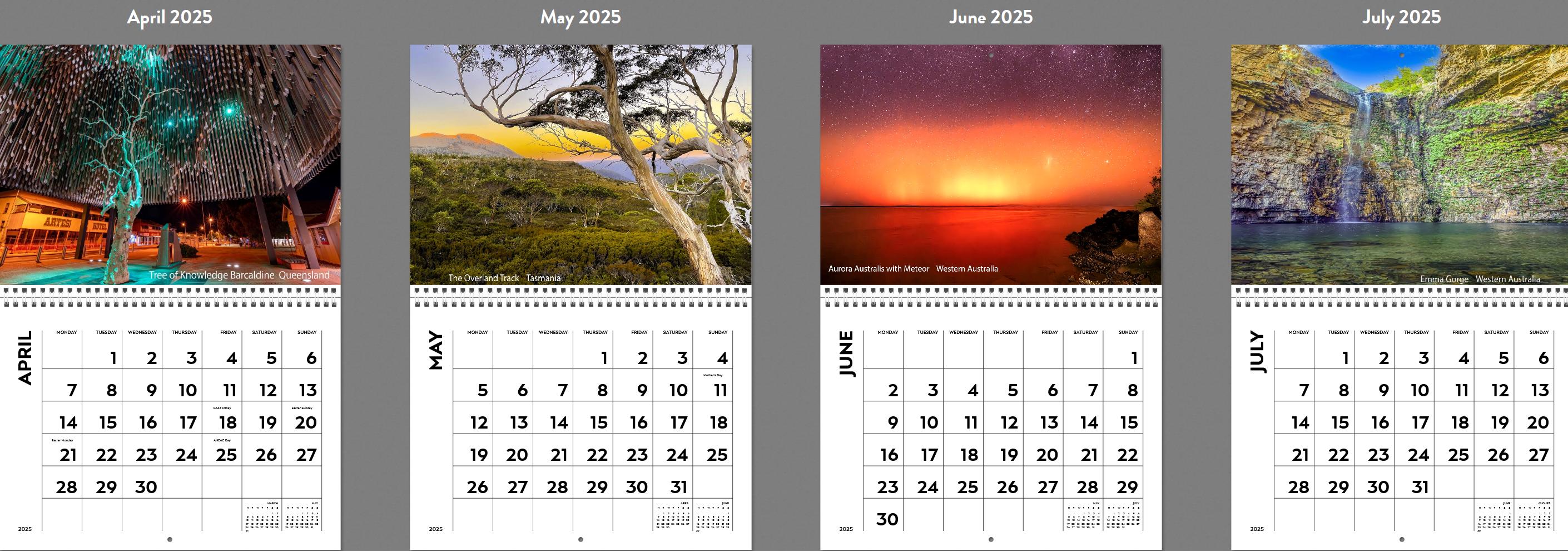 2025 Australian Calendar: Stunning Aerial Photography of Outback ...