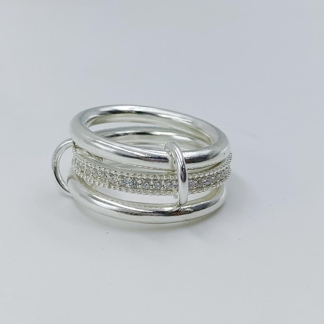 14KGF Two Tone Eternity Connected Ring, 1/20 14K Quality Mark - Etsy