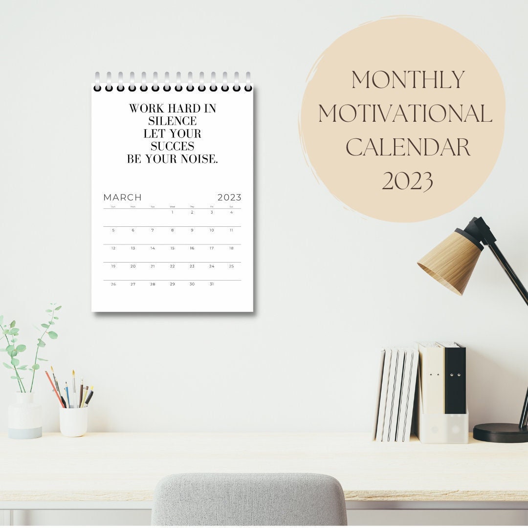 Motivation Printable Calendar 2023 to Print at Home 12 - Etsy