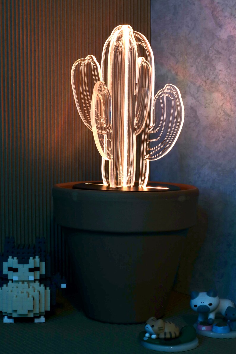 Cactus Lamp Cactus Neon Light 3D Cactus Light Game Room - Etsy
