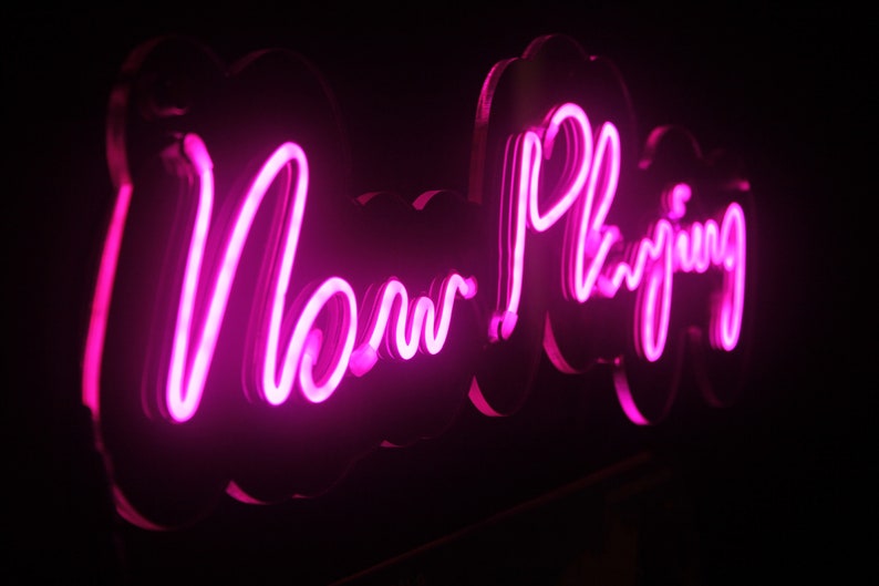 Now Playing Record Display Stand and Neon Light Light-up - Etsy