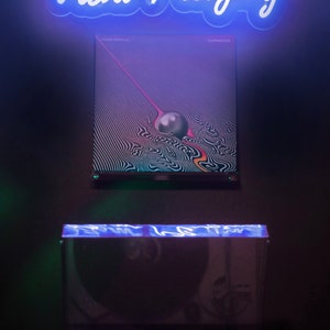 Now Playing Record Display Stand and Neon Light Light-up Custom Color ...
