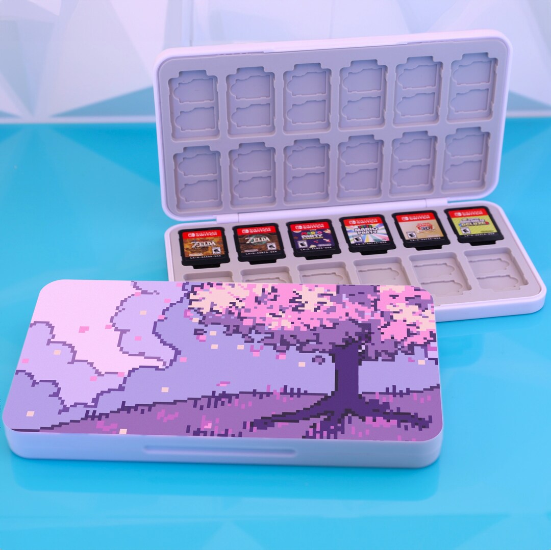 Nintendo Switch Custom Cartridge Case | 24 Slot Cartridge Holder | Game Case | Cherry Blossom ...