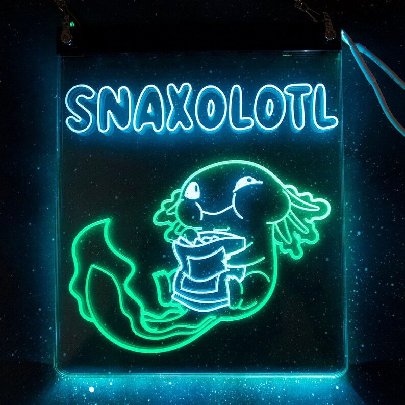 Snaxolotl Neon Axolotl Neon Sign Dual RGB Color Sign - Etsy UK