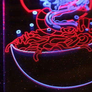 Ramen Dragon Neon Ramen Neon Sign Dual RGB Color Sign Hologram Light ...