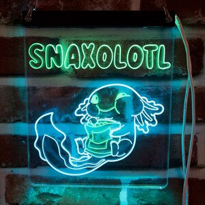 Snaxolotl Neon | Axolotl Neon Sign | Dual RGB Color Sign | Hologram ...