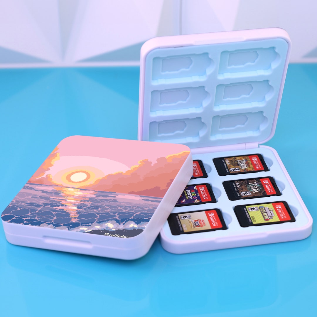 Nintendo Switch Custom Cartridge Case 12 Slot Cartridge Holder Game Case Pink Sunset Art by ...