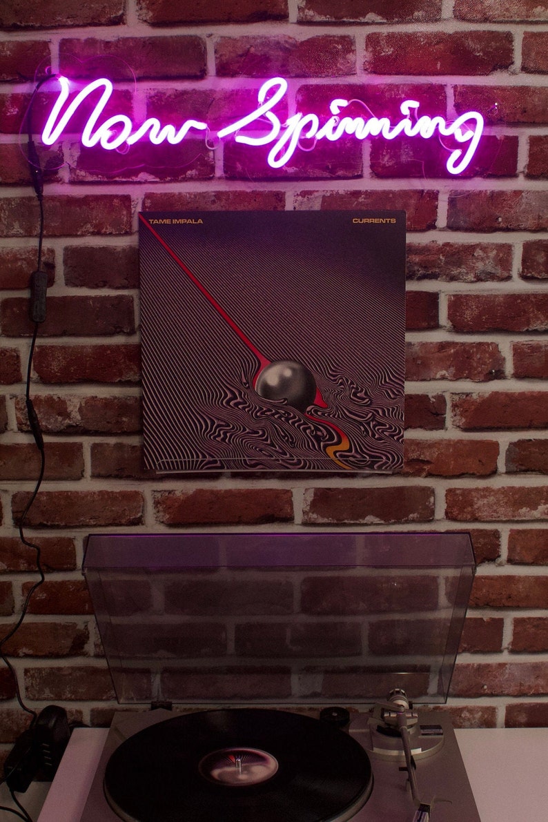 Now Playing Record Display Stand and Neon Light Light-up - Etsy