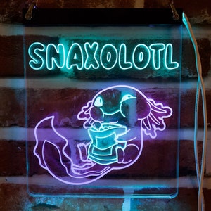 Snaxolotl Neon Axolotl Neon Sign Dual RGB Color Sign Hologram Light ...