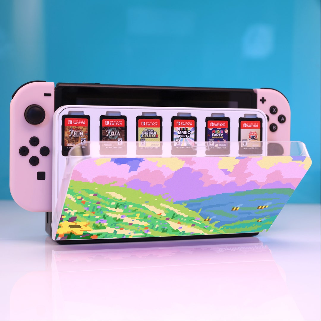 Nintendo Switch Custom Dock Cover 12 Slot Cartridge Holder Dock Panel Spring Art by Spilledpixel ...