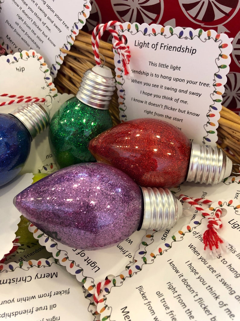 Friendship Lightbulb Ornaments - Etsy