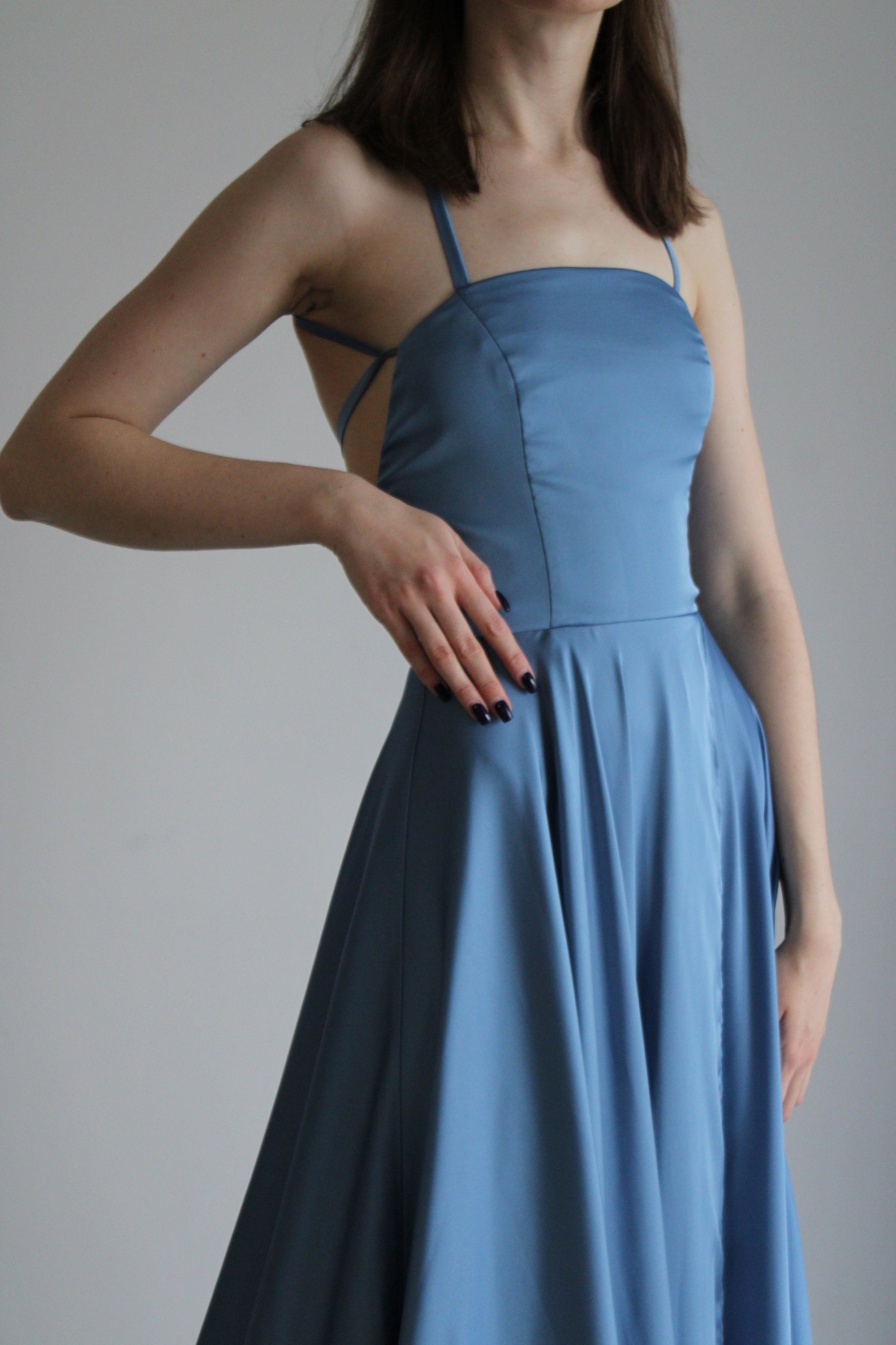 Simple Bridesmaid Dress Simple Wedding Maxi Dress With a Slit Maxi Prom ...