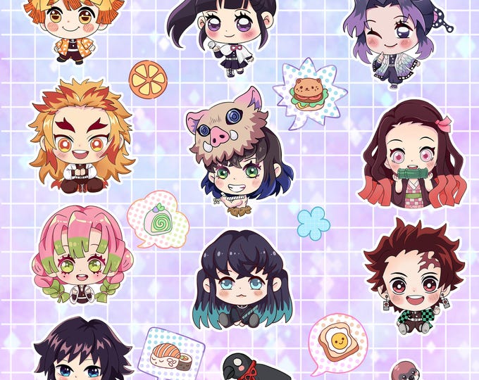 Anime Chibi Stickers: Digital Clipart Bundle (PNG, SVG, EPS Files ...