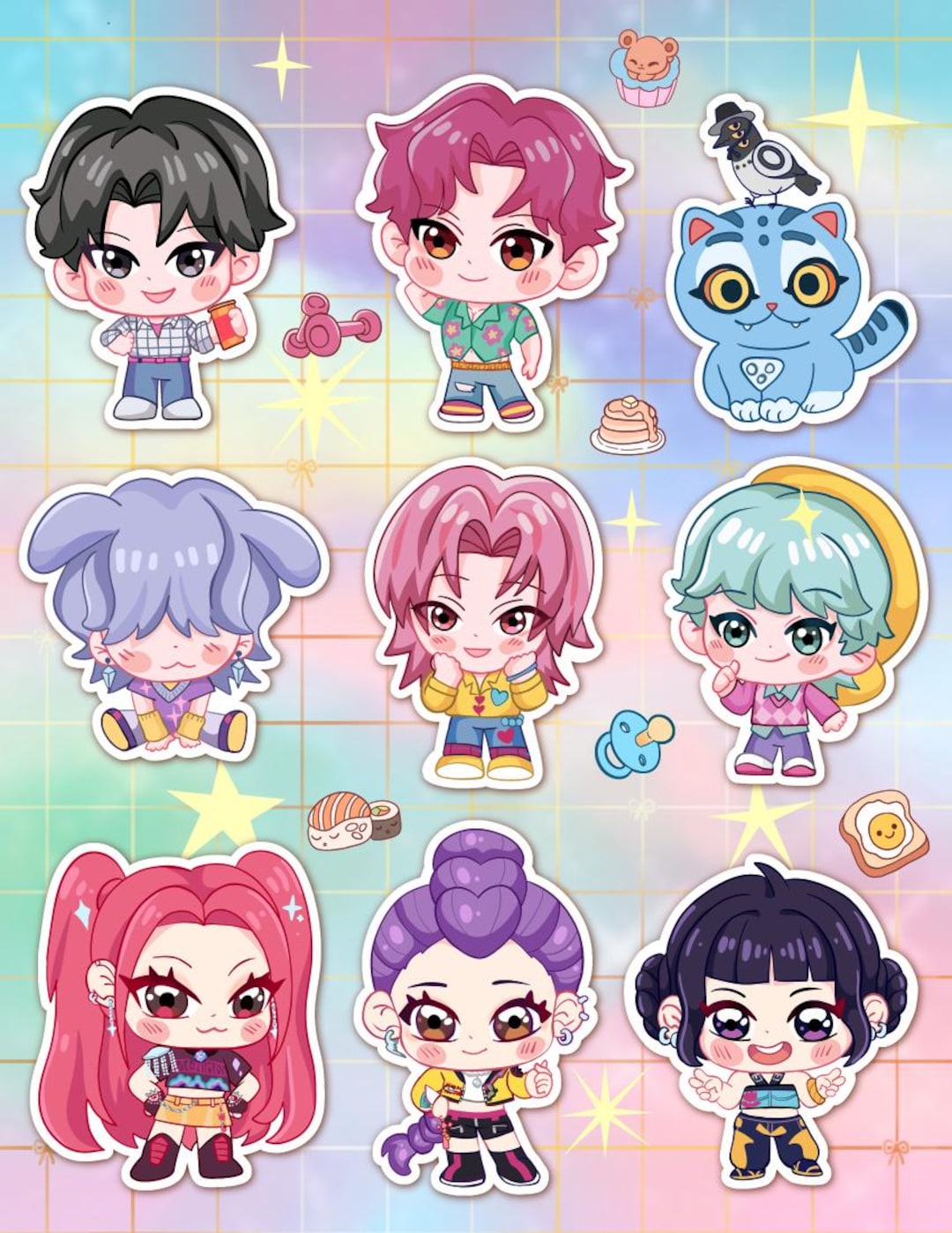 Anime Chibi Stickers: Digital Clipart Bundle (PNG, SVG, EPS Files) - Etsy