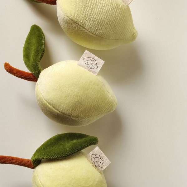 Apple Creative Toy Fruit Toy Organic Cotton Soft Toy Fruit Rattle ...