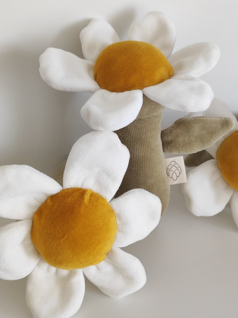 Daisy |flower Rattle Toy |organic Cotton Toy| Creative Soft Toy | Daisy ...