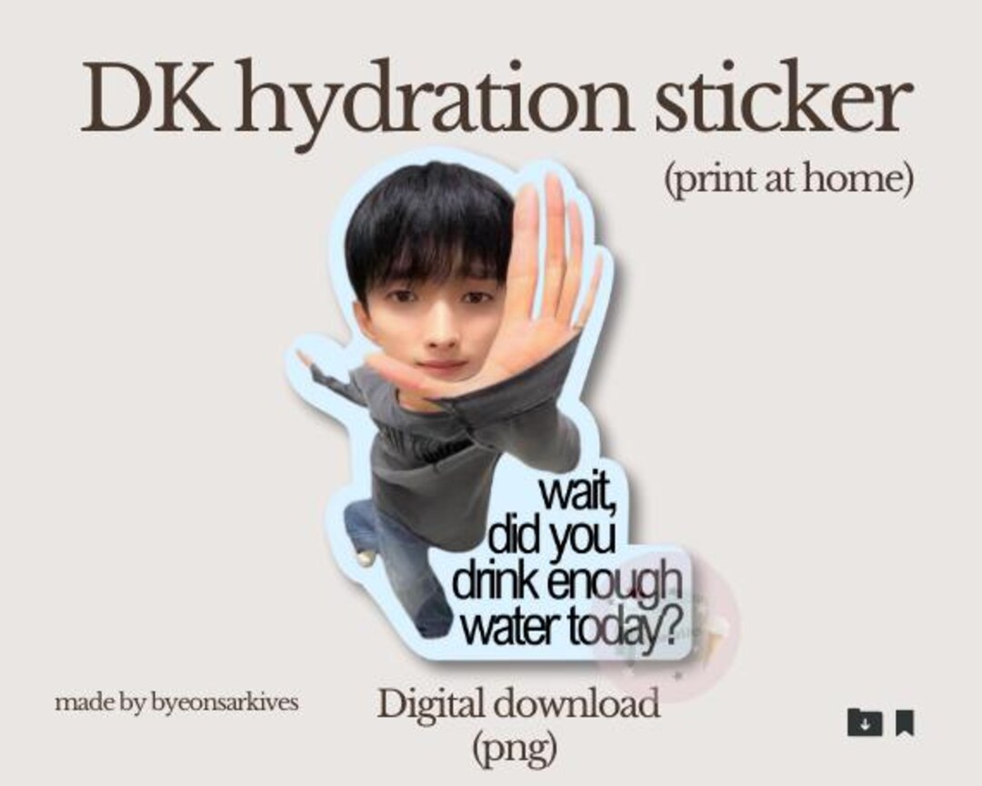 Seventeen DK Hydration Meme Sticker: Kpop Printable (digital Download ...