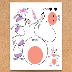 Unicorn Cut and Glue Craft Project (digital Download) - Etsy