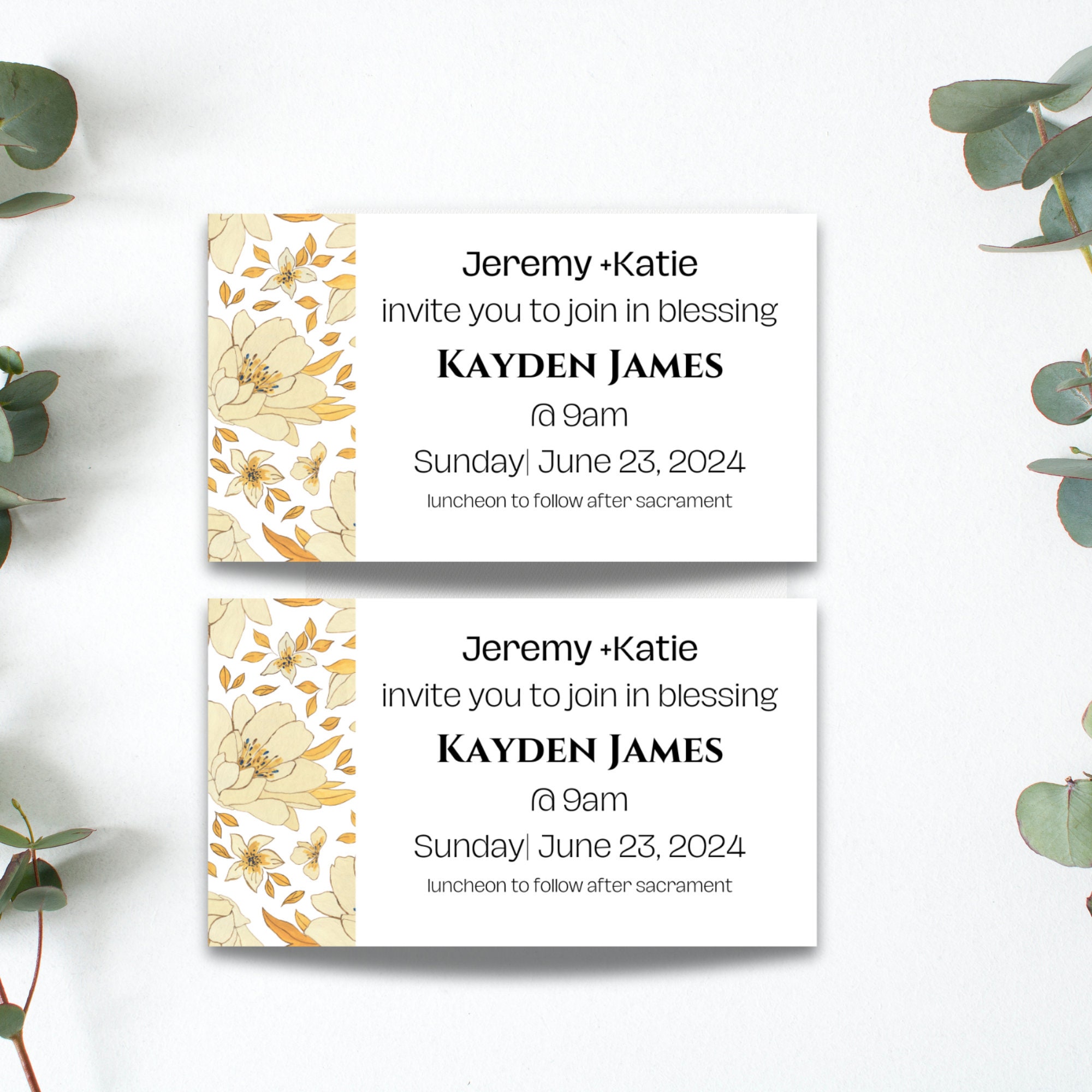 Baby Blessing Invitation Card Template, Baby Blessing Enclosure, Join ...