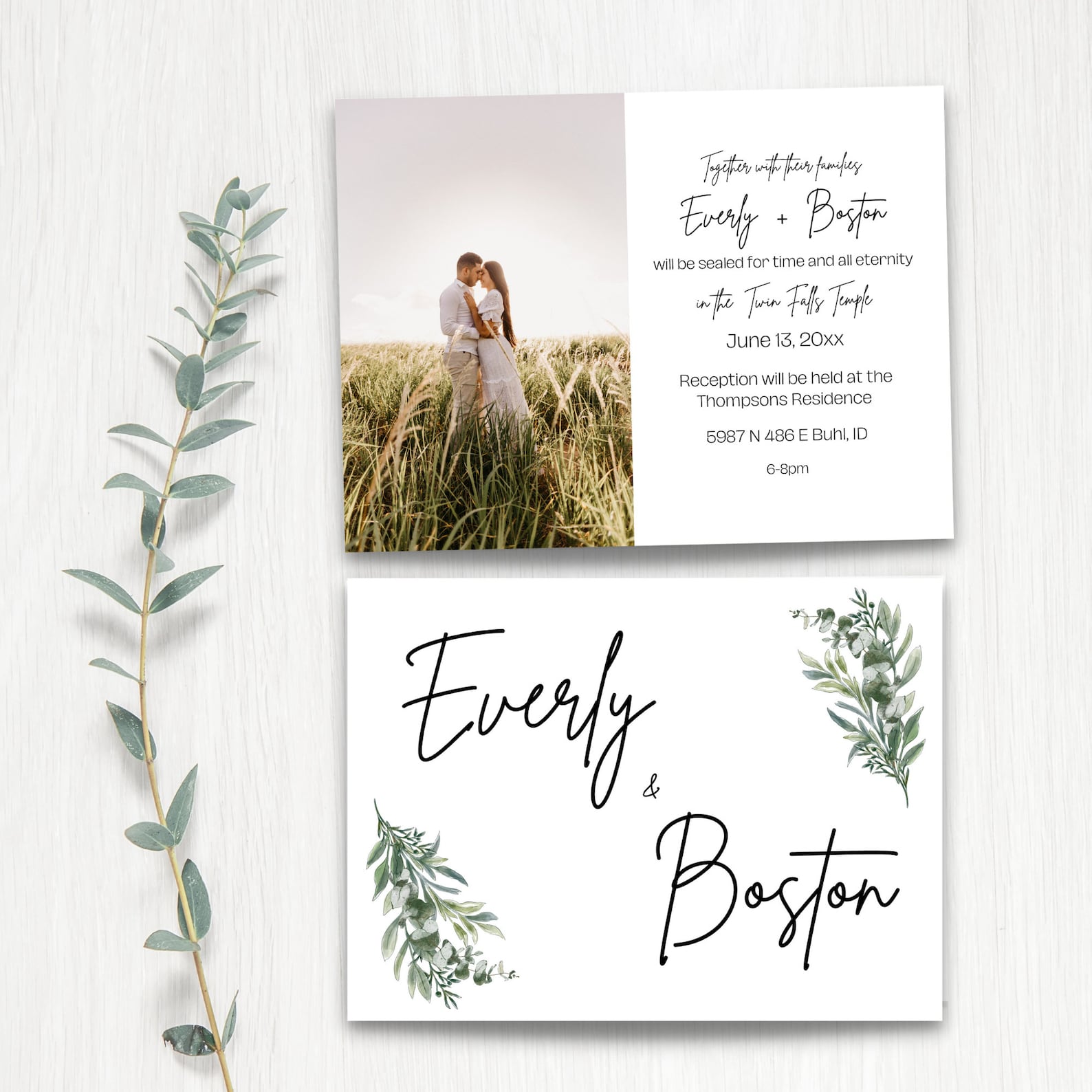 LDS Temple Wedding Photo Announcement Bundle, Thank You Card, RSVP ...