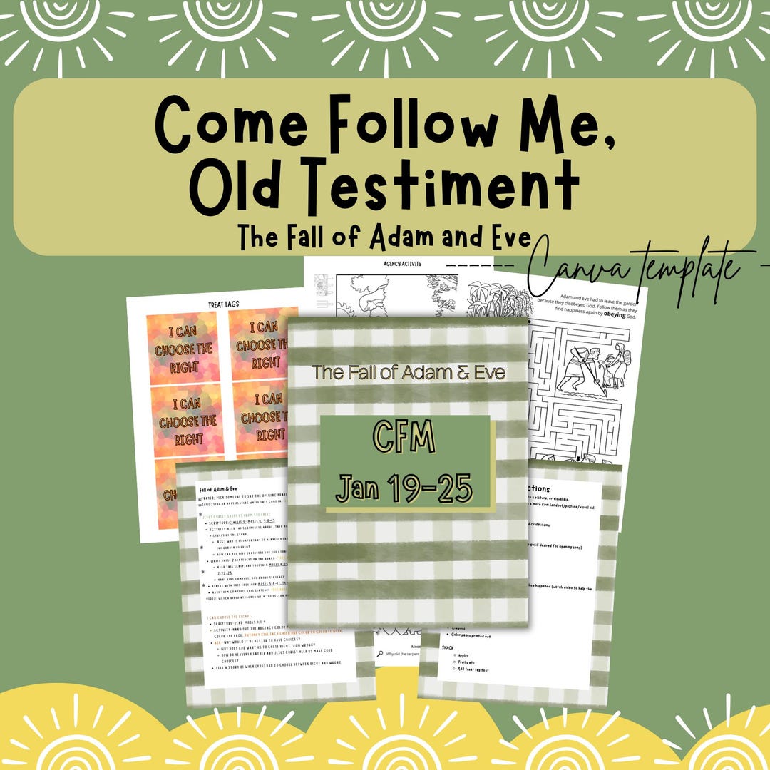 LDS Come Follow Me Sunday School Lesson for Kids, the Fall of Adam and ...