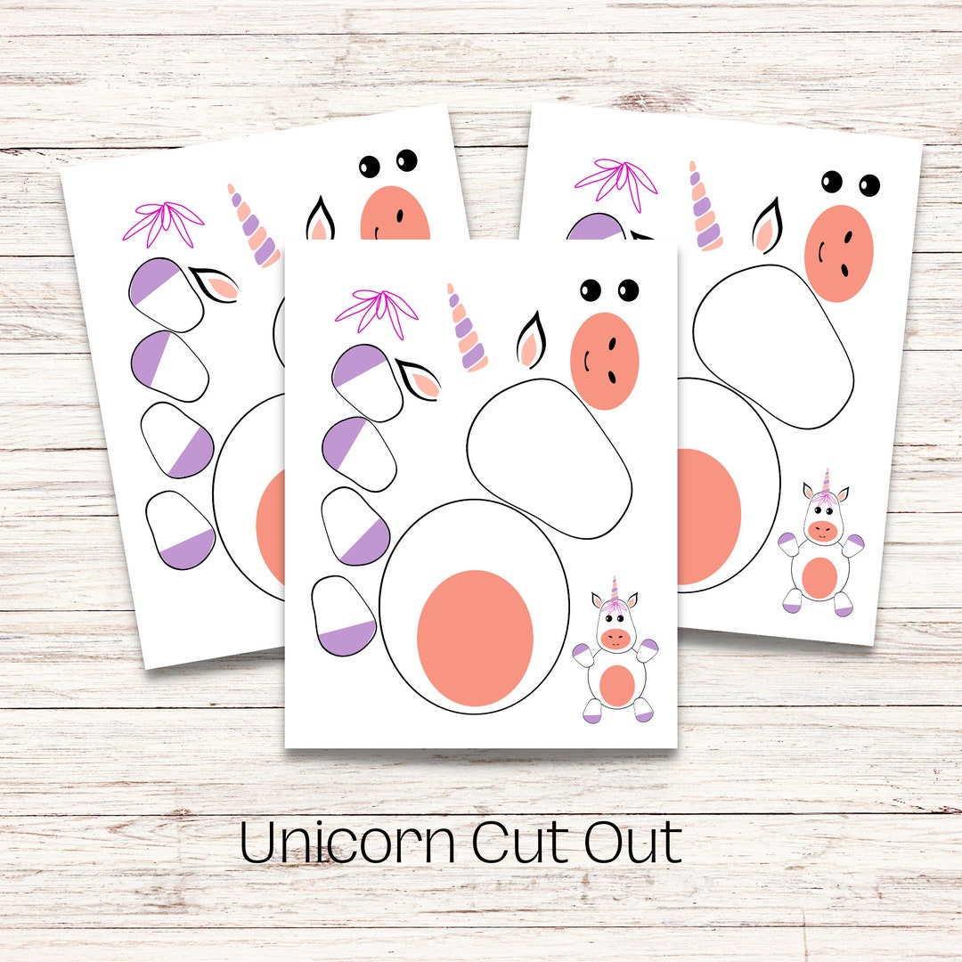 Unicorn Cut Out, Cut and Glue, Arts and Crafts Printables - Etsy