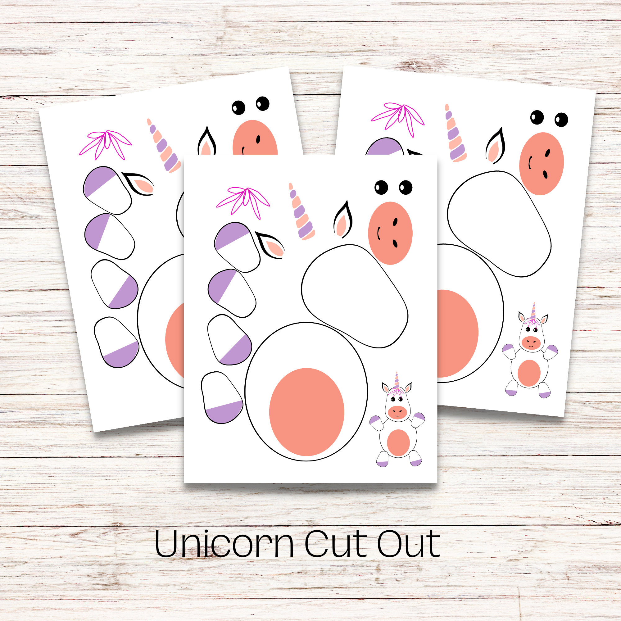Unicorn Cut Out, Cut and Glue, Arts and Crafts Printables - Etsy