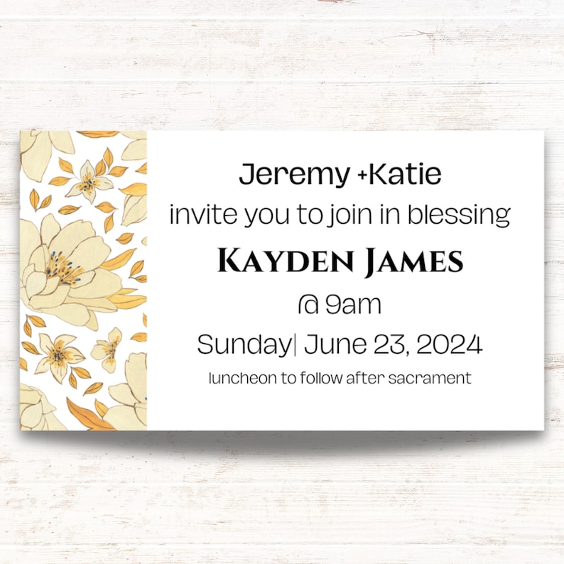 Baby Blessing Invitation Card Template, Baby Blessing Enclosure, Join ...