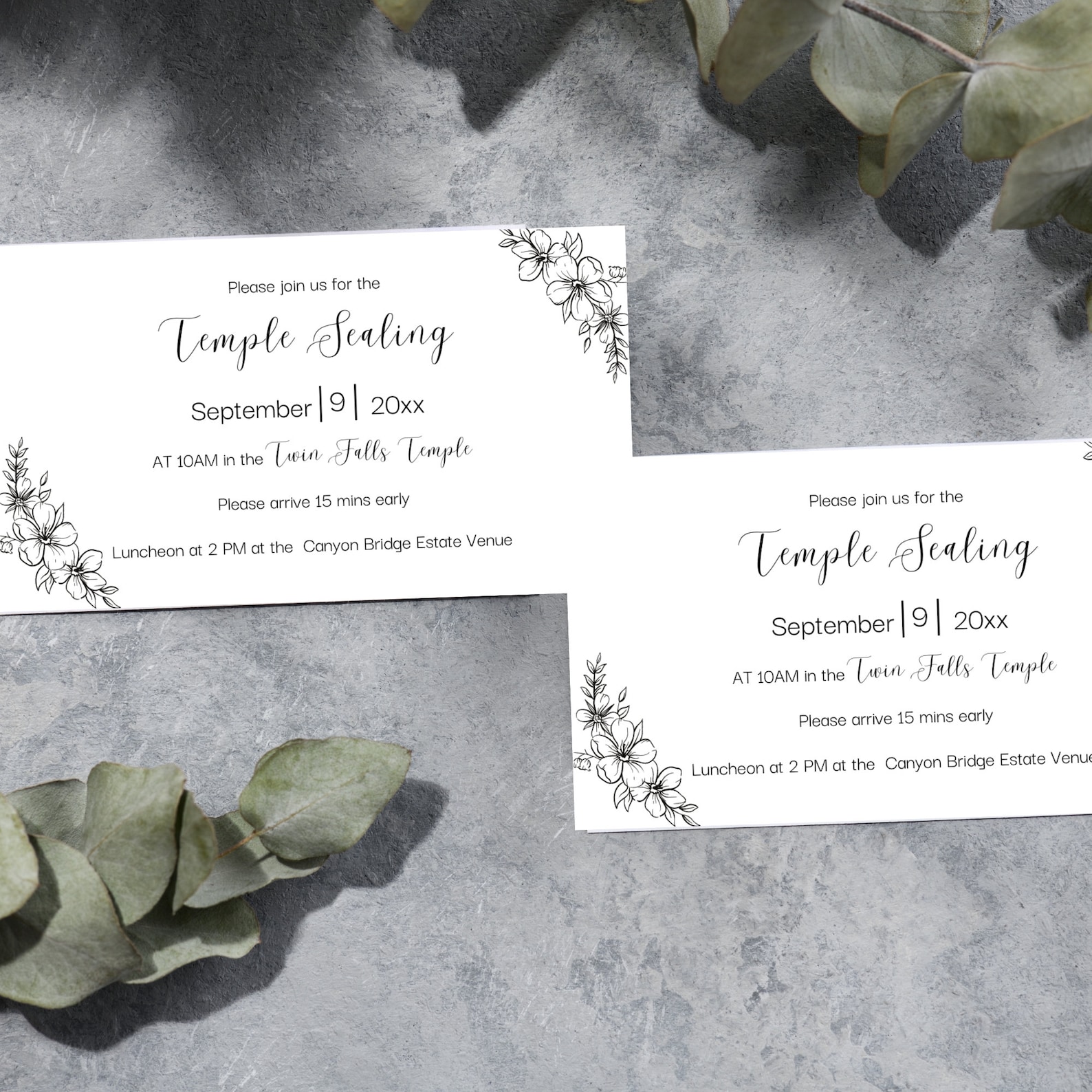 Temple Sealing Wedding Card Insert, Personalized Editable Template - Etsy