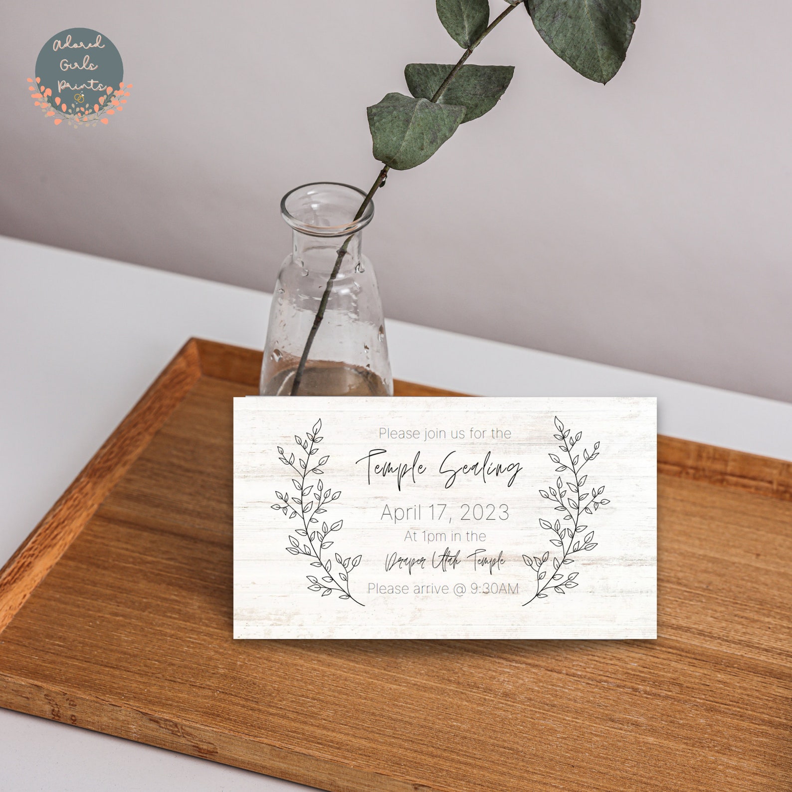 Rustic Temple Sealing Insert, Invite Template, LDS Temple Sealing ...