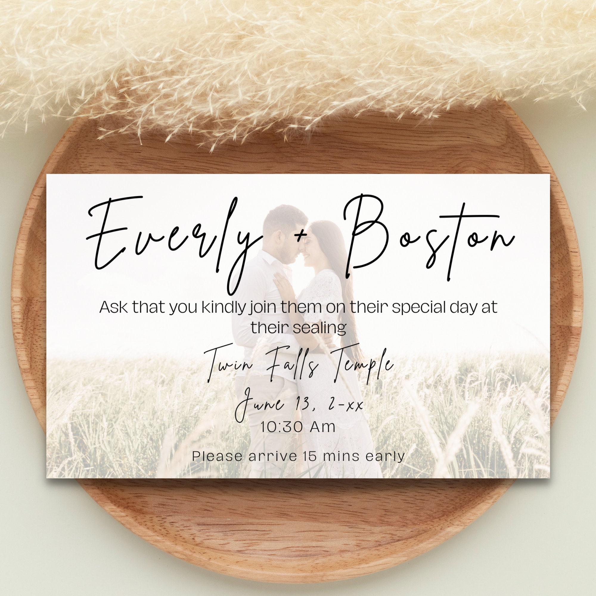 Temple Sealing Wedding Insert Template, Front & Back: Printable-everly ...