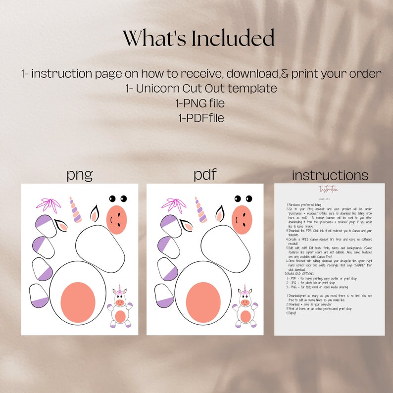 Unicorn Cut Out, Cut and Glue, Arts and Crafts Printables - Etsy