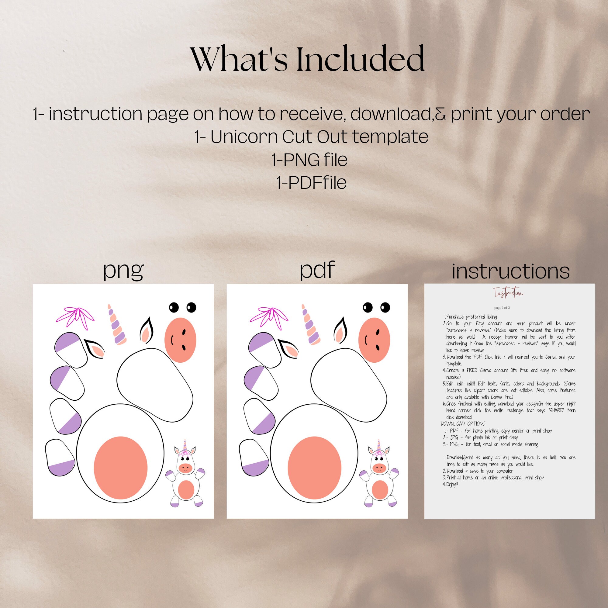 Unicorn Cut Out, Cut and Glue, Arts and Crafts Printables - Etsy