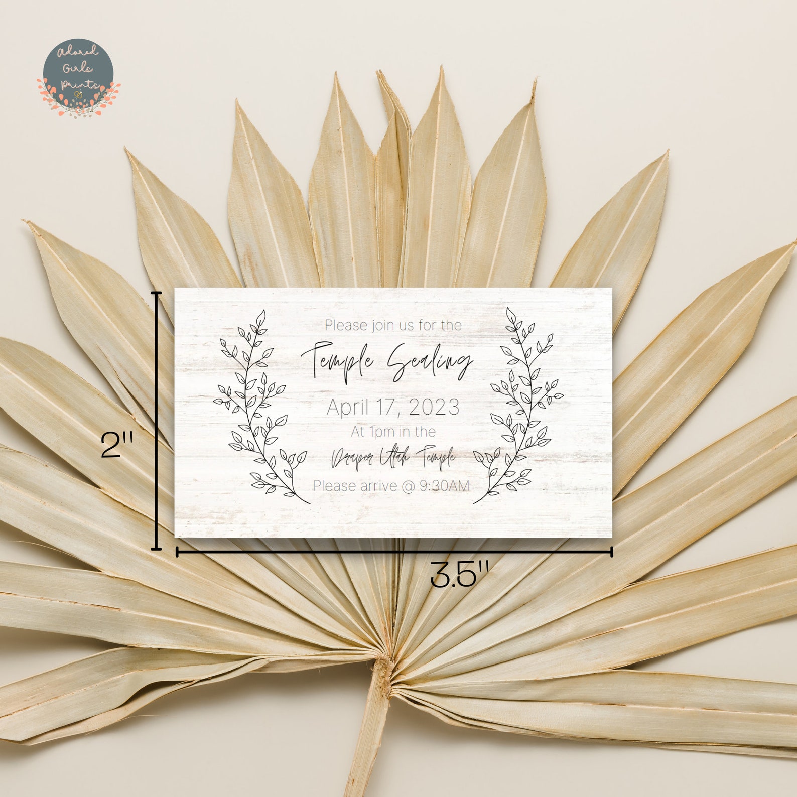 Rustic Temple Sealing Insert, Invite Template, LDS Temple Sealing ...