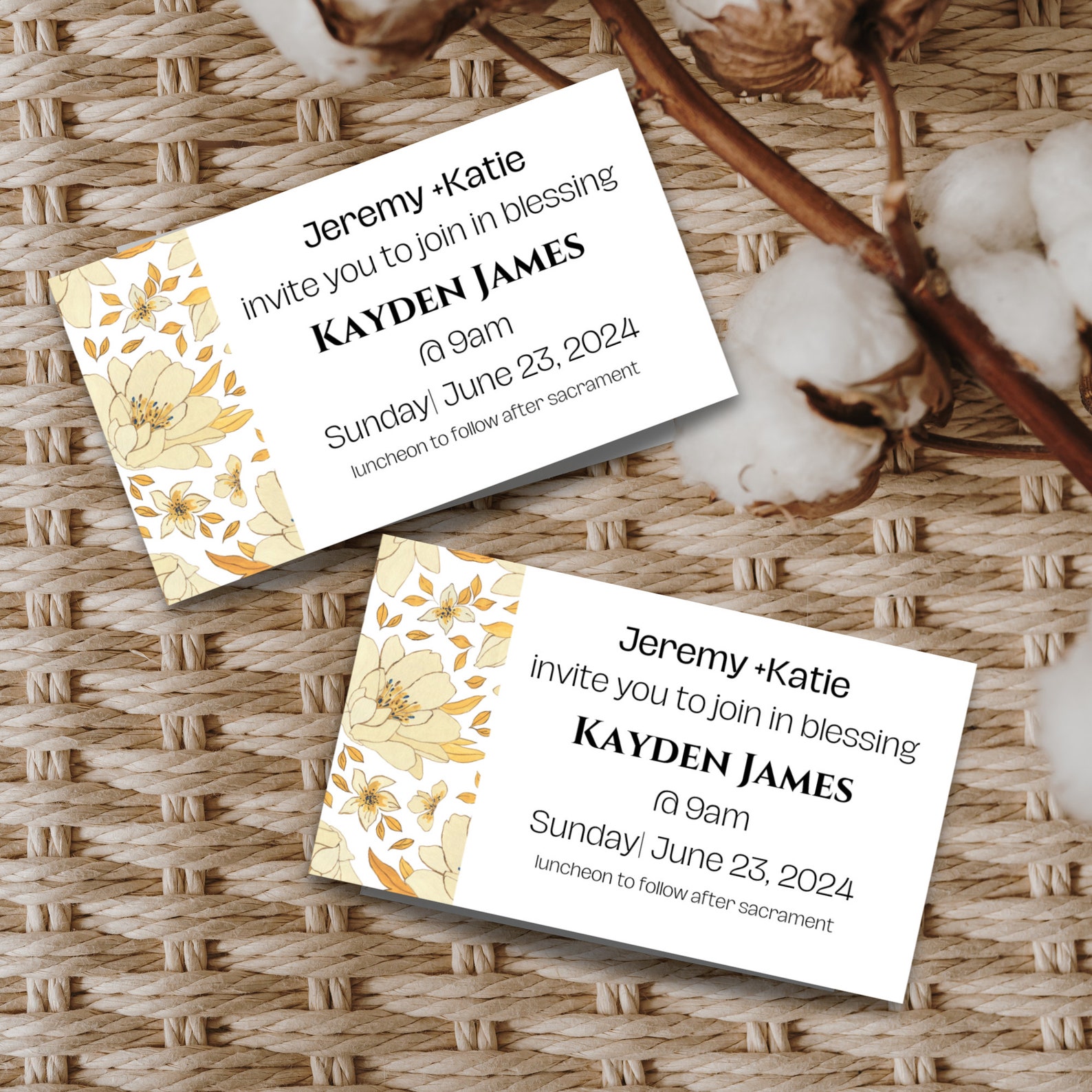 Baby Blessing Invitation Card Template, Baby Blessing Enclosure, Join ...