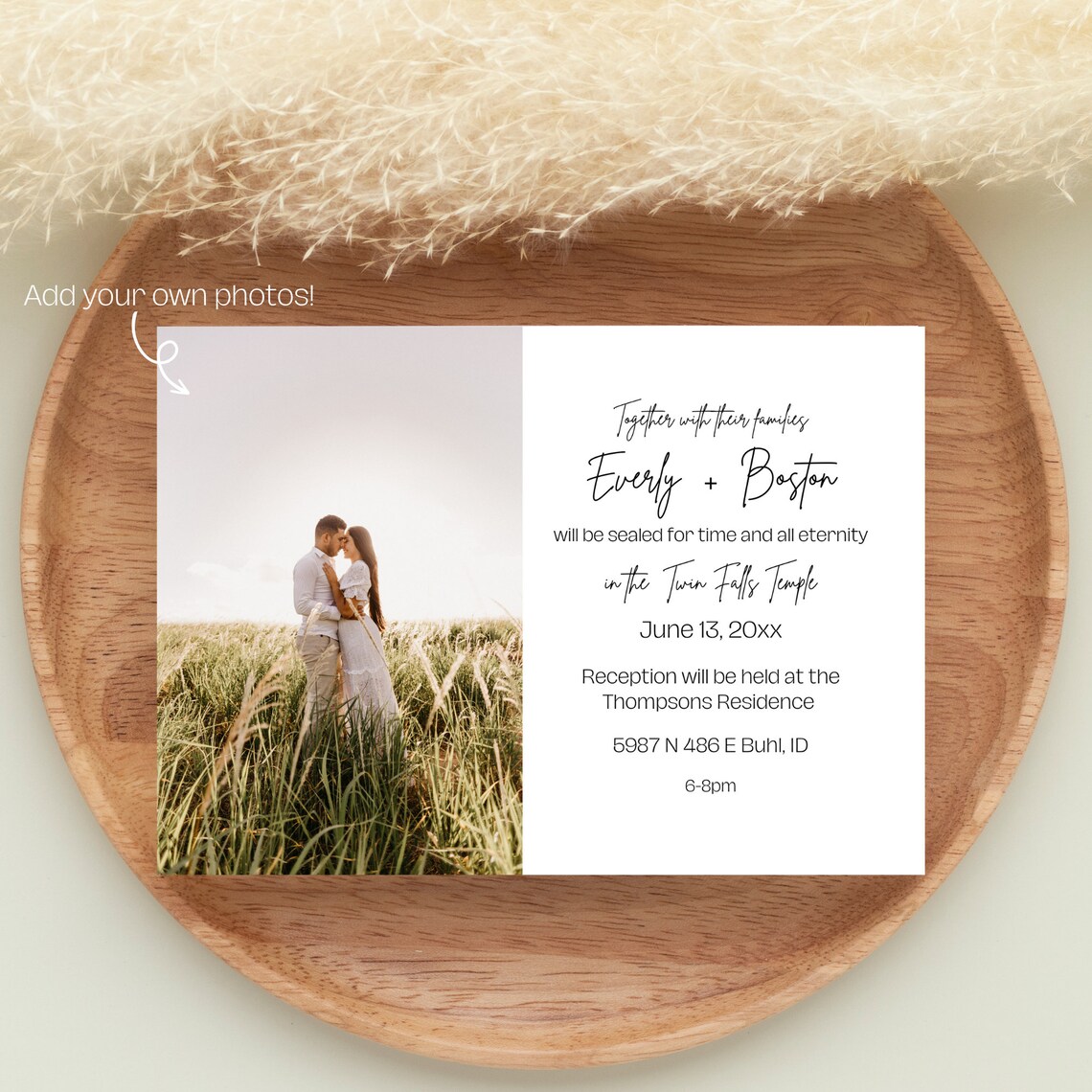 LDS Temple Wedding Photo Announcement Bundle, Thank You Card, RSVP ...