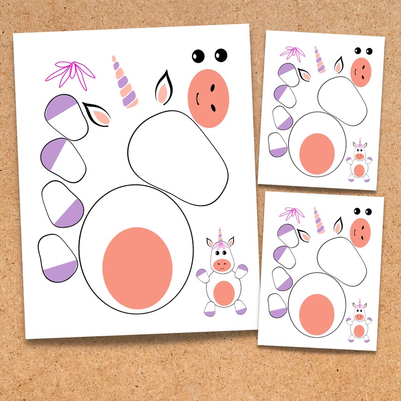 Unicorn Cut Out, Cut and Glue, Arts and Crafts Printables - Etsy