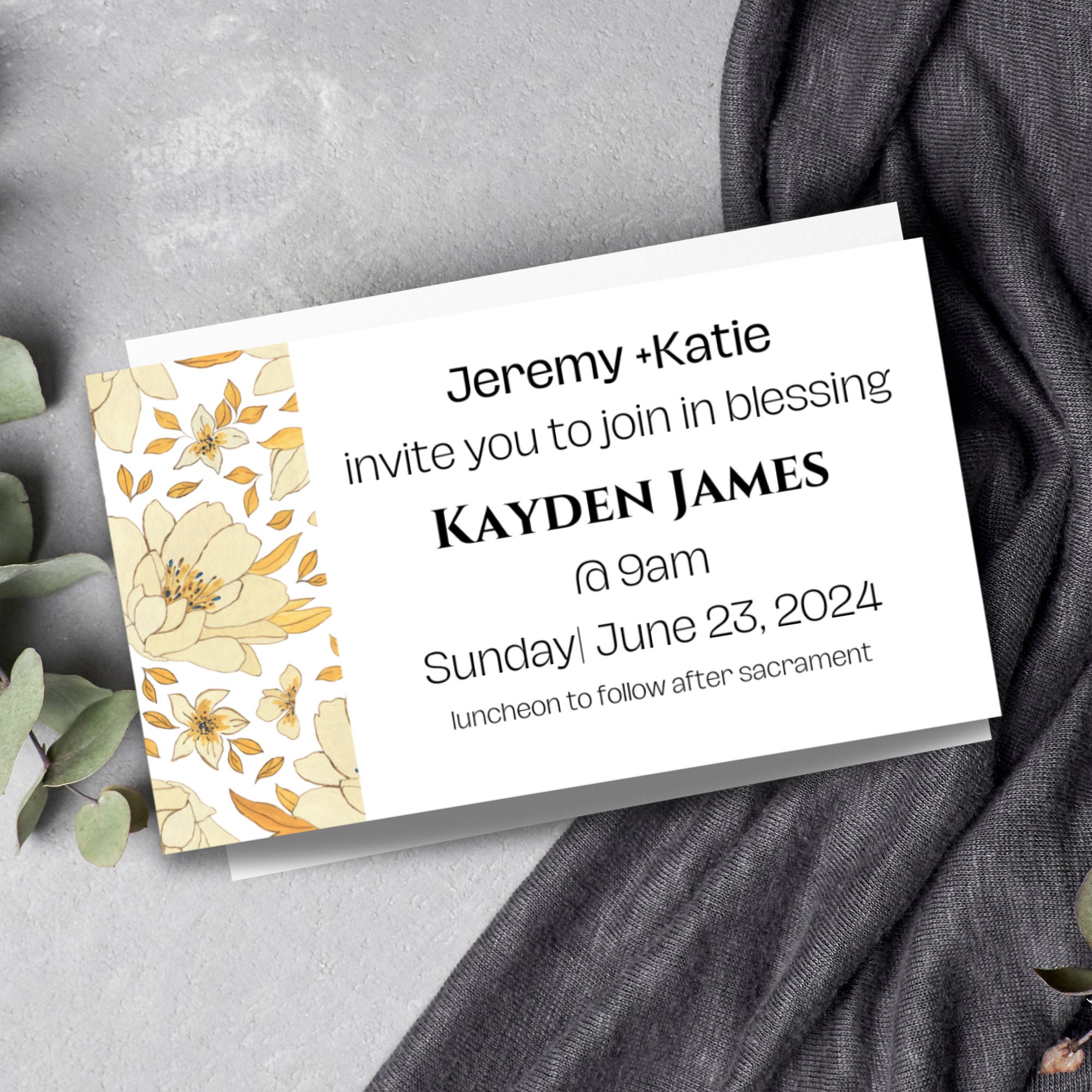 Baby Blessing Invitation Card Template, Baby Blessing Enclosure, Join ...