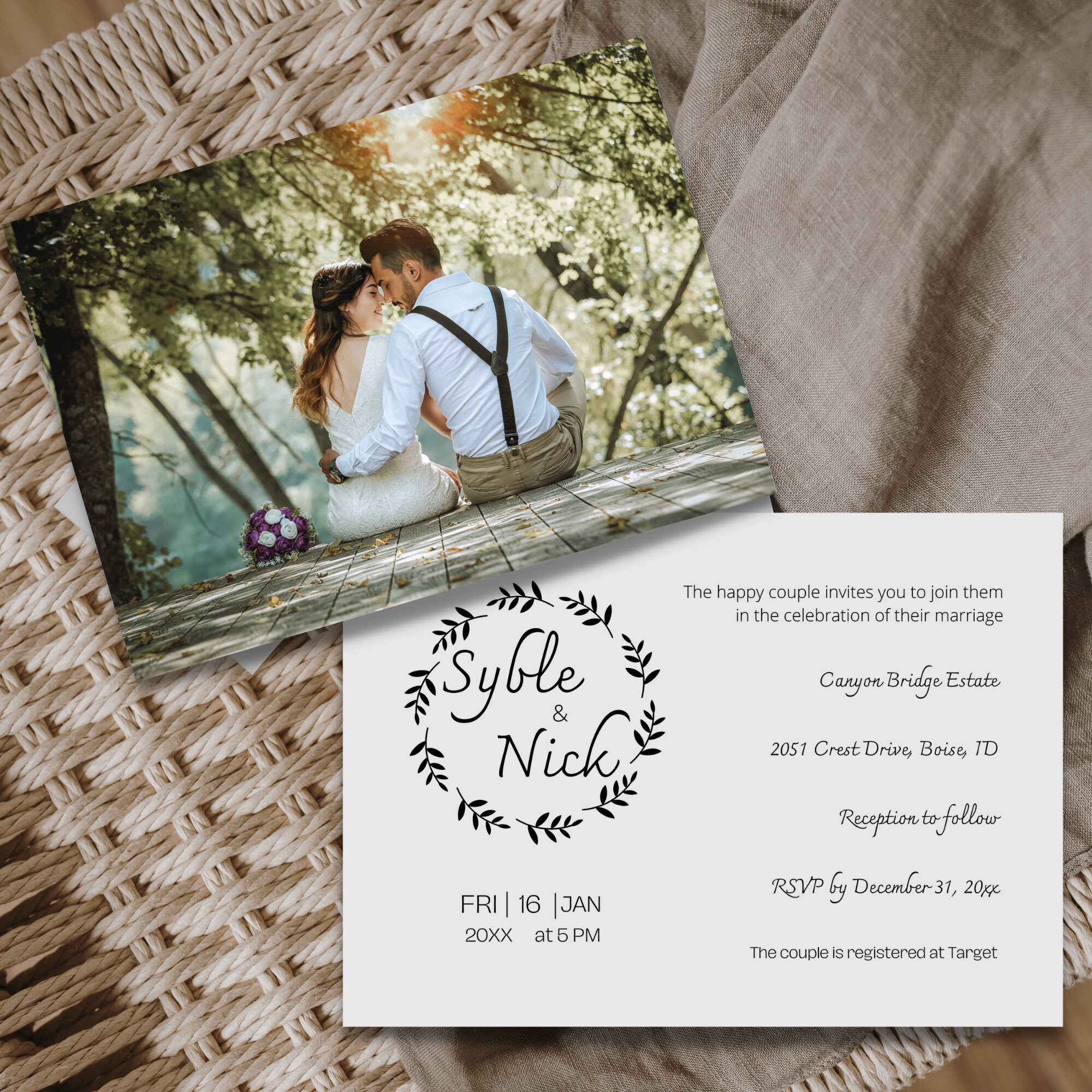 LDS Wedding Invitation LDS Save the Date Editable Template - Etsy