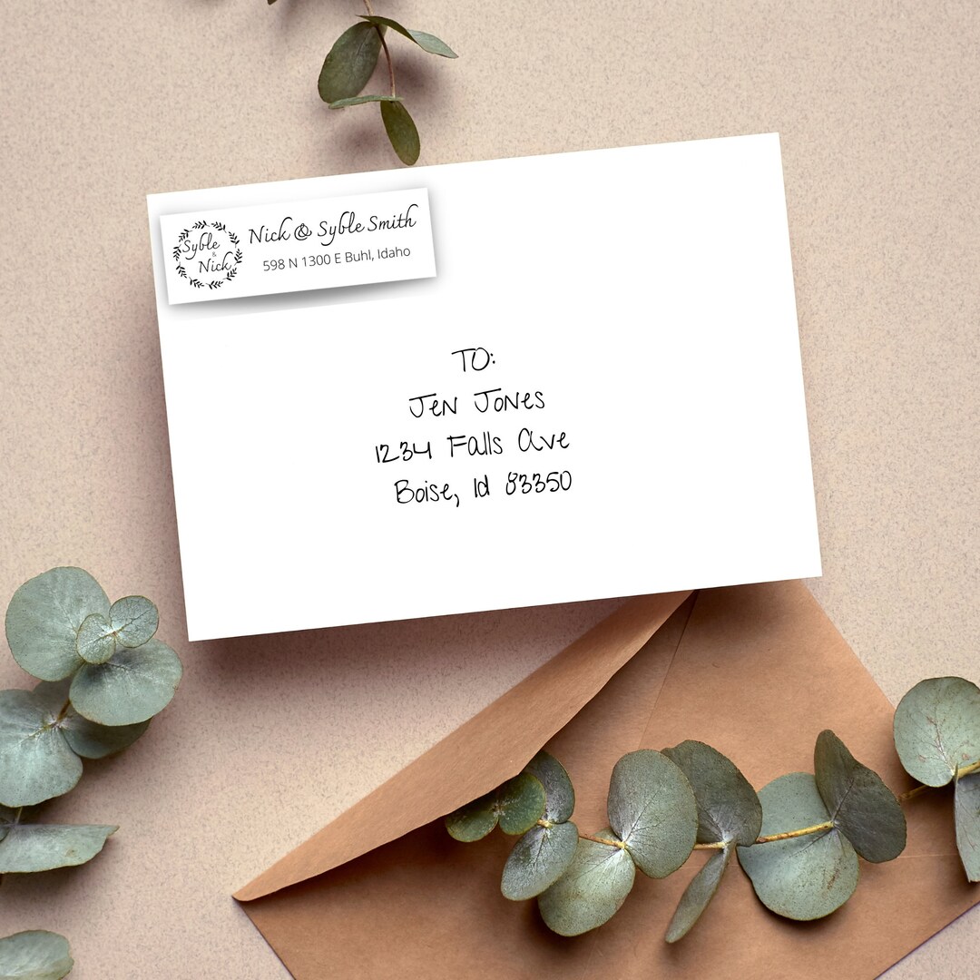 Monogram Wedding Mailing Labels: Boho Wreath Design (printable) - Etsy