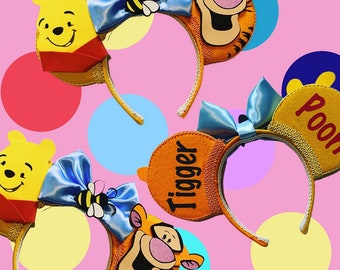 Pooh Mouse Ears Winnie the Pooh Mickey Minnie Mouse Ears - Etsy