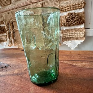 MCM 1960s TEX GLASS Decatur Amber Thumbprint 5 1/2" Glass Crinkled - Etsy