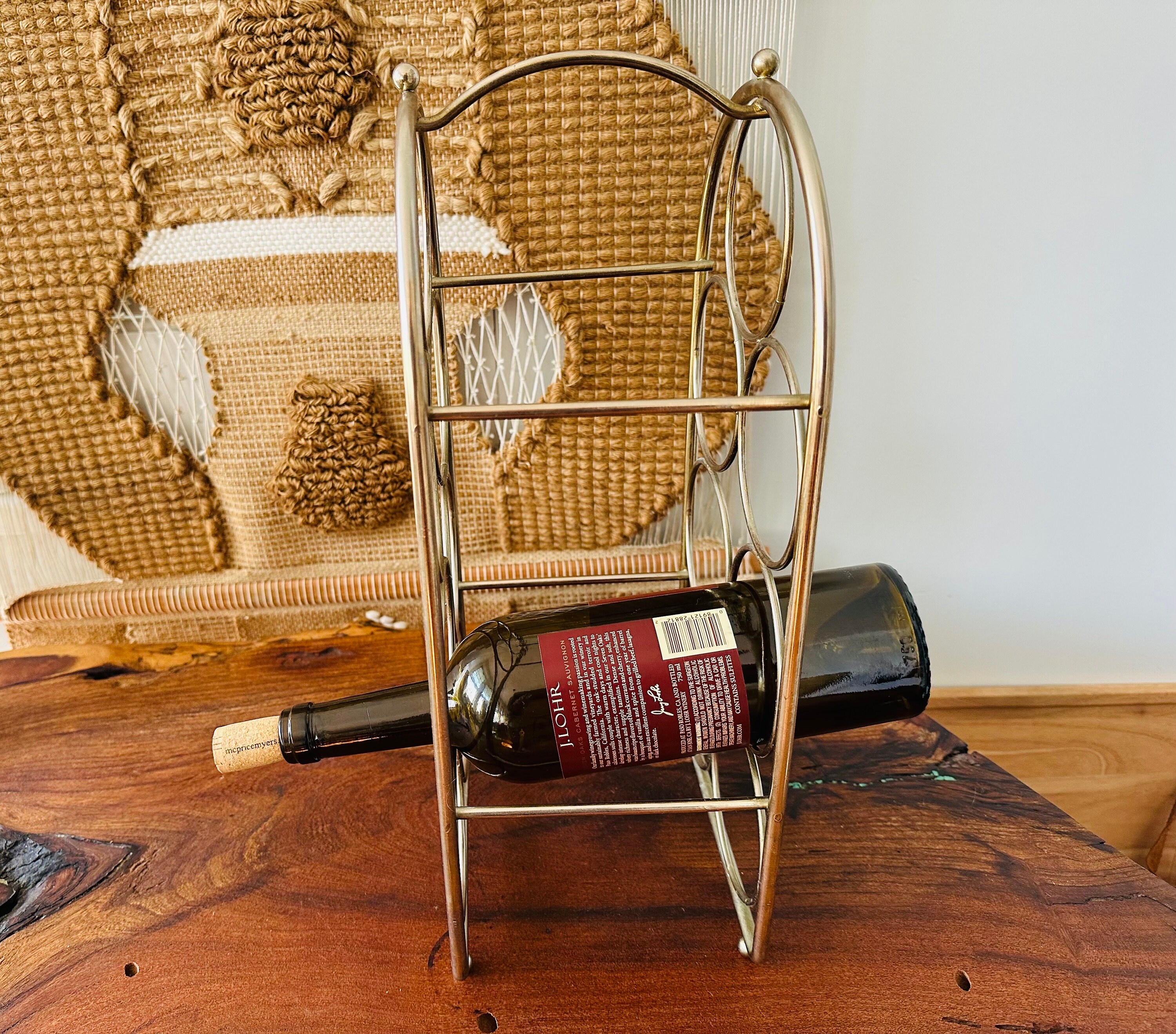 Vintage MCM Tabletop Wine Rack Gold Tone 7-bottle - Etsy