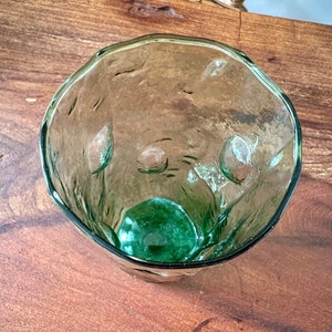 MCM 1960s TEX GLASS Decatur Amber Thumbprint 5 1/2" Glass Crinkled - Etsy