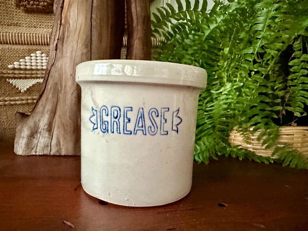 Vintage | Pottery | Stoneware | Crock | Grease | Jar | Pot | Canister ...